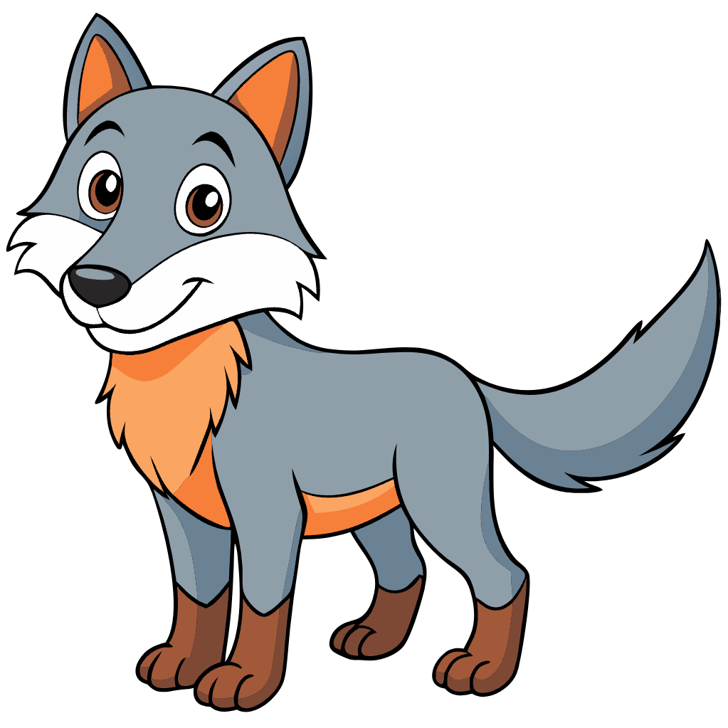 Cute Cartoon Wolf Clipart | Free Png, Svg, Vector