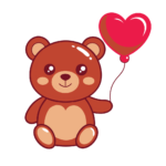 Teddy Bear with Heart Balloon Clipart | Free Png, Svg, Vector