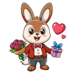 Lovely Rabbit Valentine Clipart | Free Png, Svg, Vector