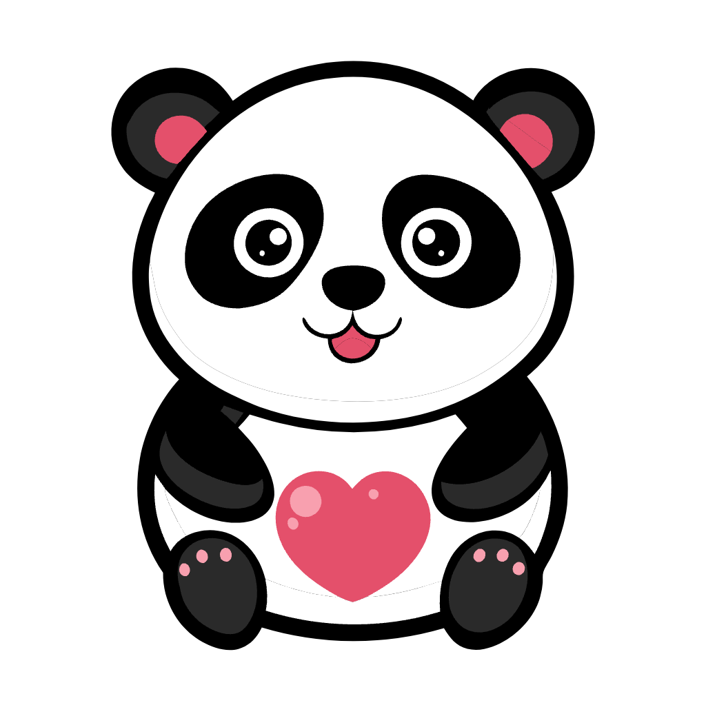 Cute Panda with Flowers Clipart | Free Png, Svg, Vector