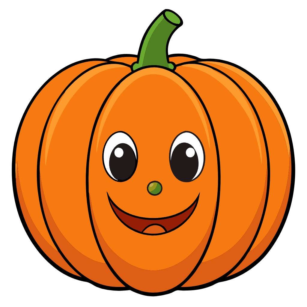 Happy and Smiling Pumpkin Face Clipart | Free Png, Svg, Vector