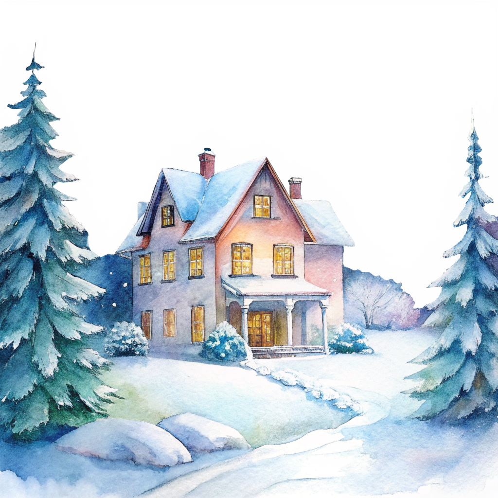 Winter Themed House Clipart | Free Png, Svg, Vector