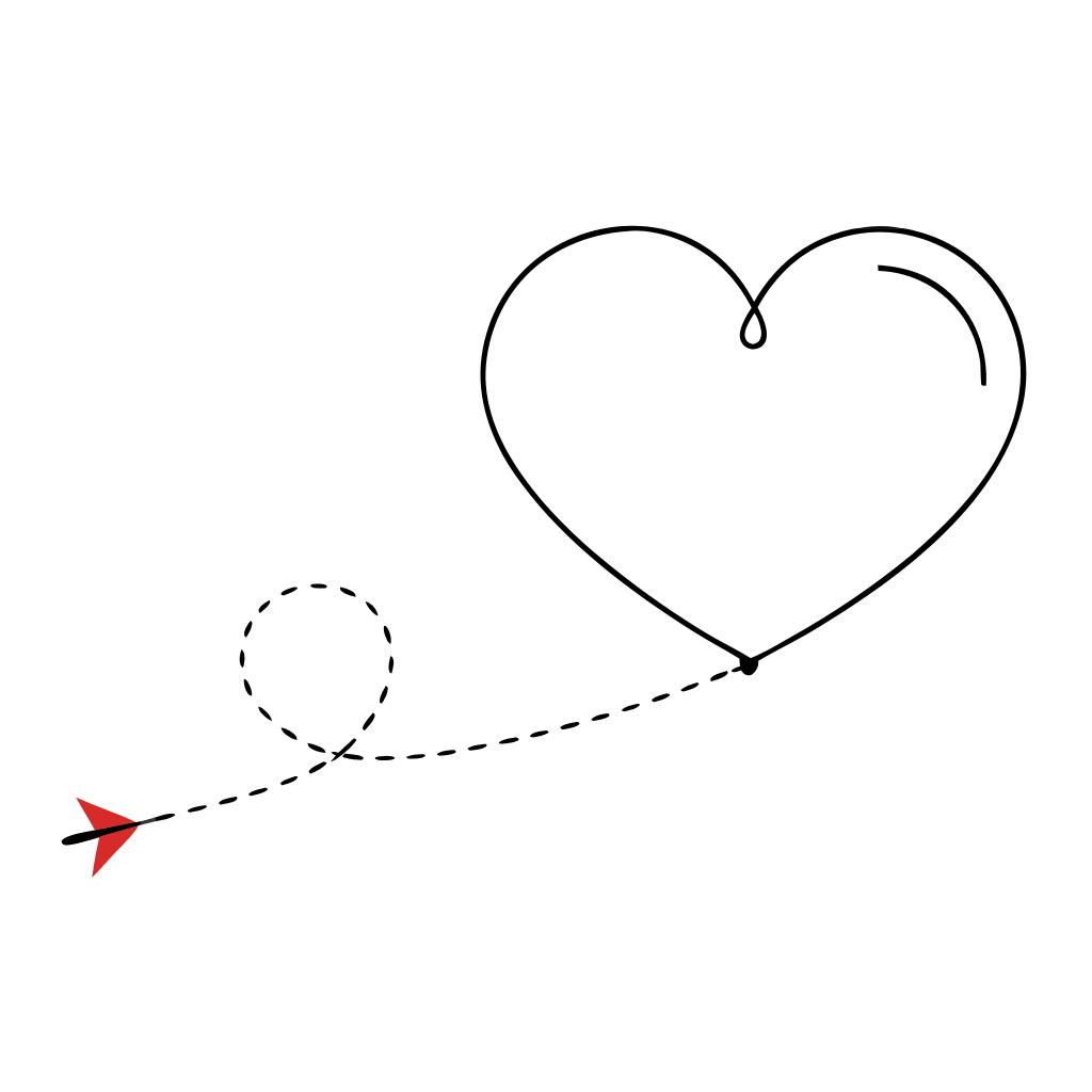 Airplane Dotted Heart Clipart | Free Png, Svg, Vector