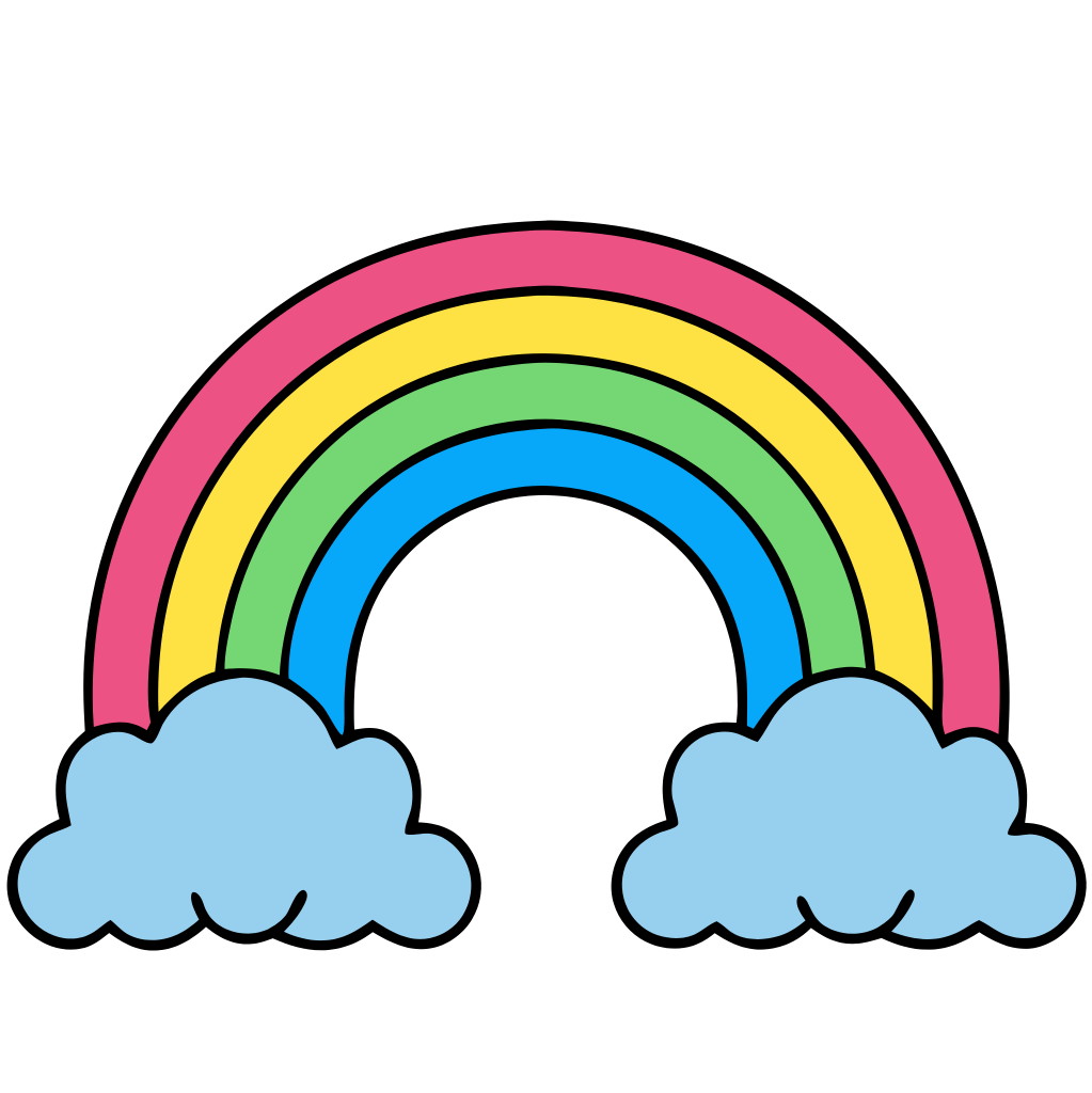 Rainbow Outline Clipart | Free Png, Svg, Vector