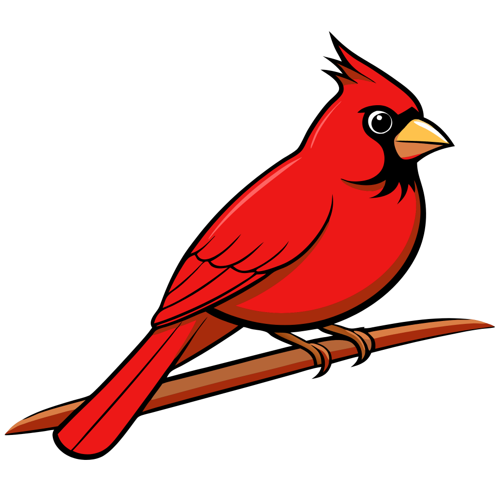 Cute Cardinal Bird Clipart | Free Png, Svg, Vector