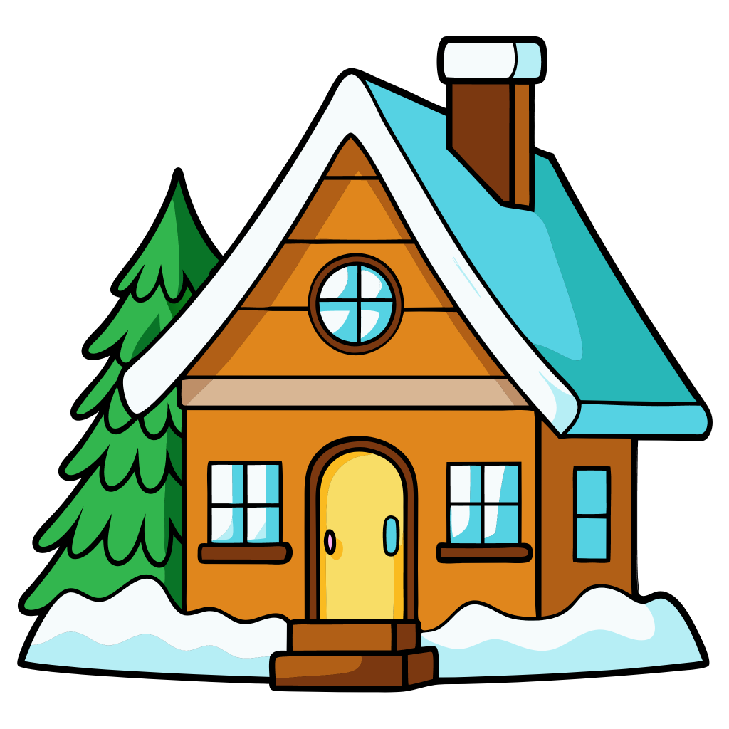 Cute Winter House Clipart | Free Png, Svg, Vector