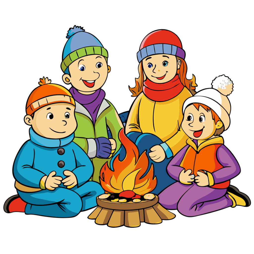 Happy Family under Campfire Clipart | Free Png, Svg, Vector