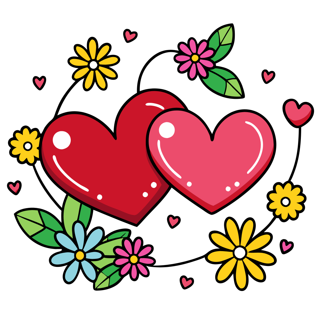 Heart and Floral Clipart | Free Png, Svg, Vector
