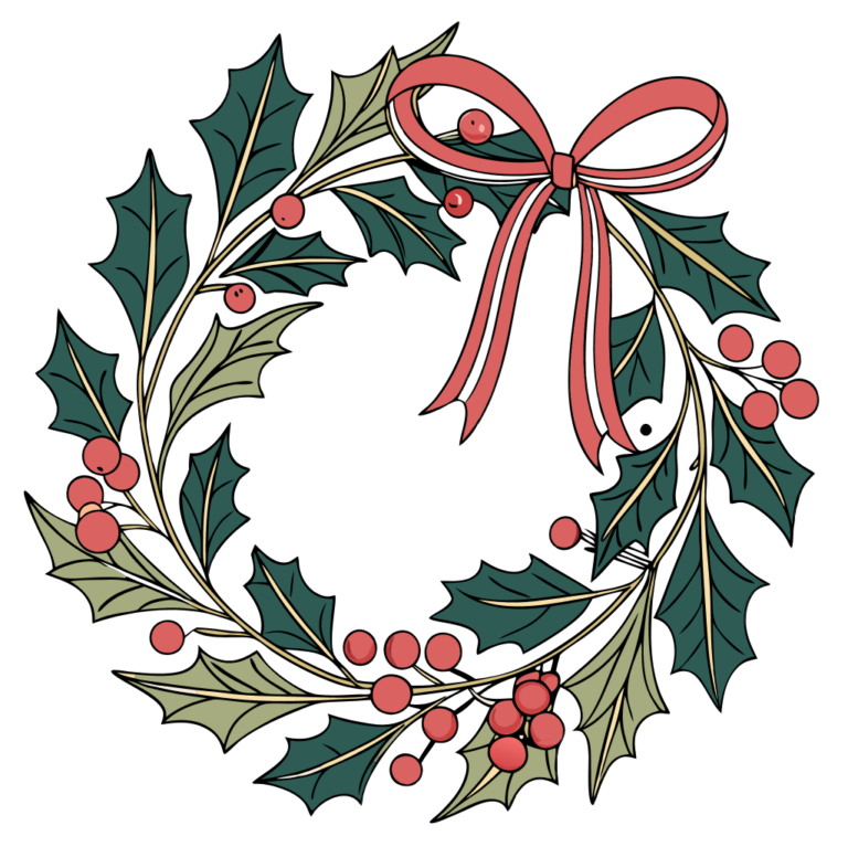 Christmas Holly Wreath Clipart | Free Png, Svg, Vector