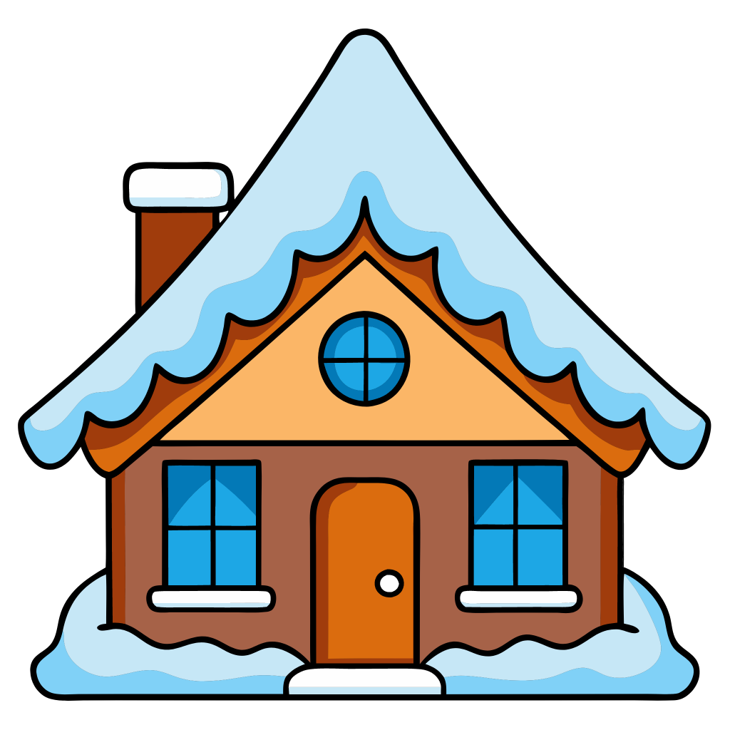 House in Winter Clipart | Free Png, Svg, Vector