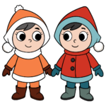 Cute Winter Kids Clipart | Free Png, Svg, Vector