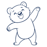 Cute Polar Dapping Outline Clipart | Free Png, Svg, Vector