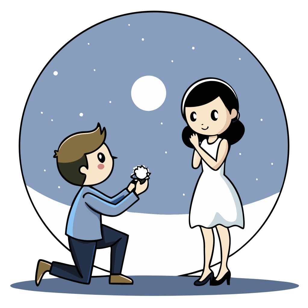 Proposal Couple Valentine Clipart | Free Png, Svg, Vector