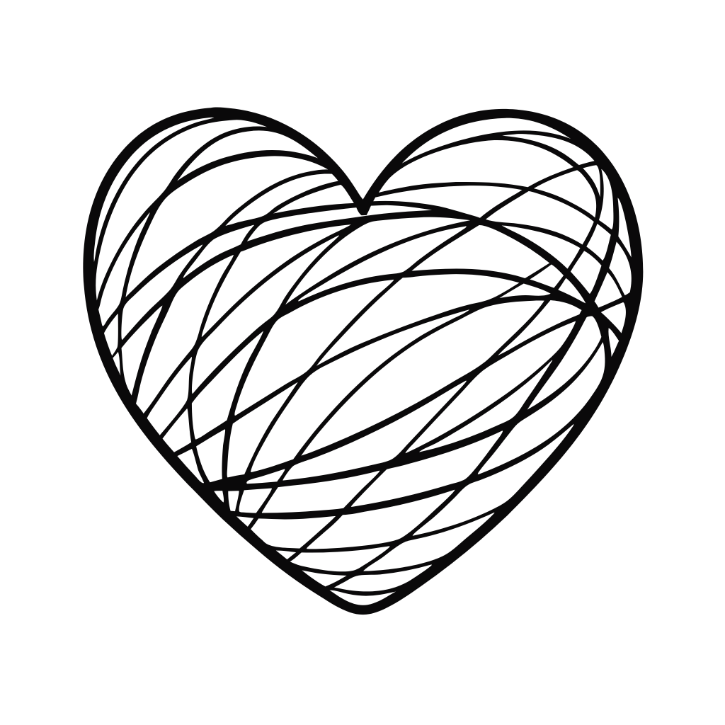 Black Scribble Valentine Heart | Free Png, Svg, Vector