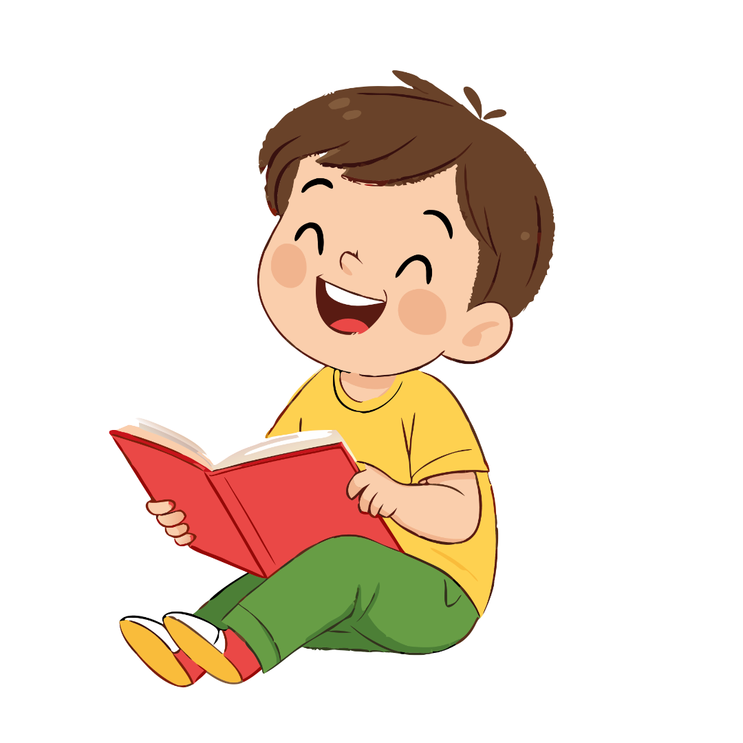 Boy Reading Book Clipart with Great Smile | Free Png, Svg, Vector