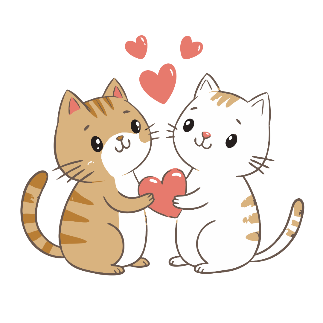 Cat Passing Hearts Clipart | Free Png, Svg, Vector