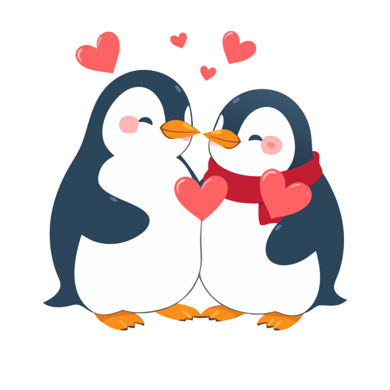 Cute Penguin Couple Valentine's Day Clipart | Free Png, Svg, Vector
