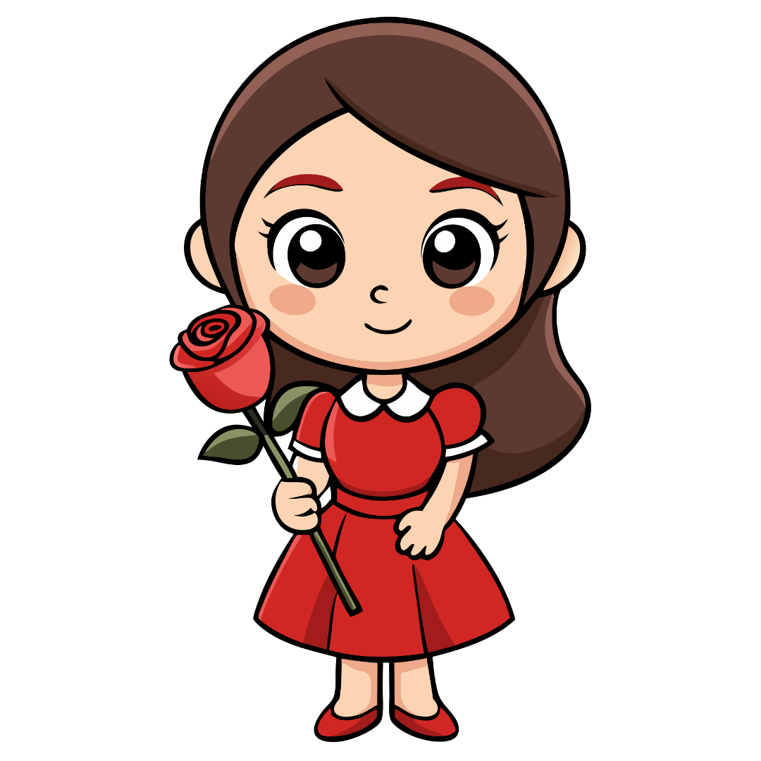 Cute Girl With Rose Clipart Free Png Svg Vector Cute Girl With Rose Clipart Free Png Svg Vector