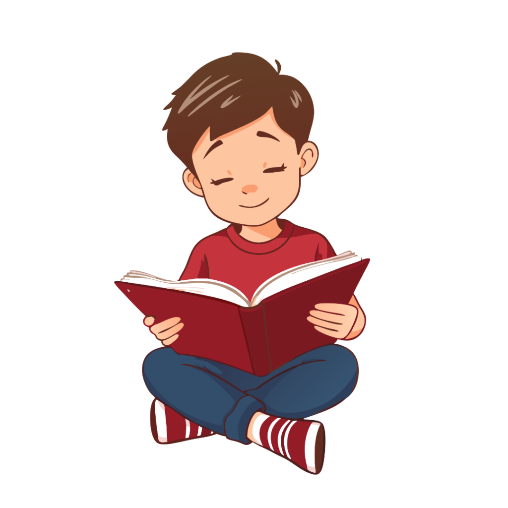 Little Boy Reading Book Clipart | Free Png, Svg, Vector