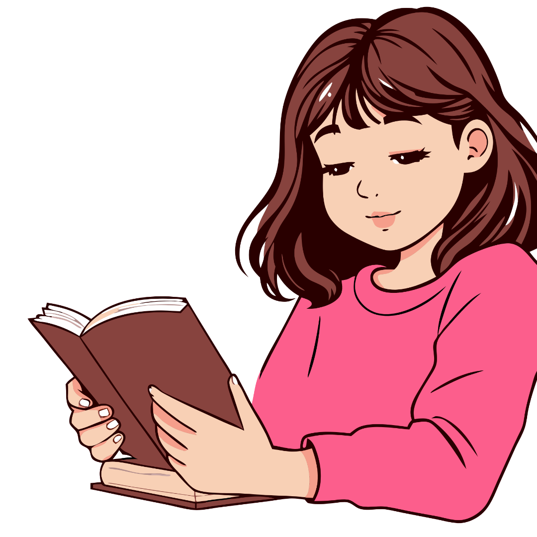 Pretty Girl Reading Book Clipart | Free Png, Svg, Vector