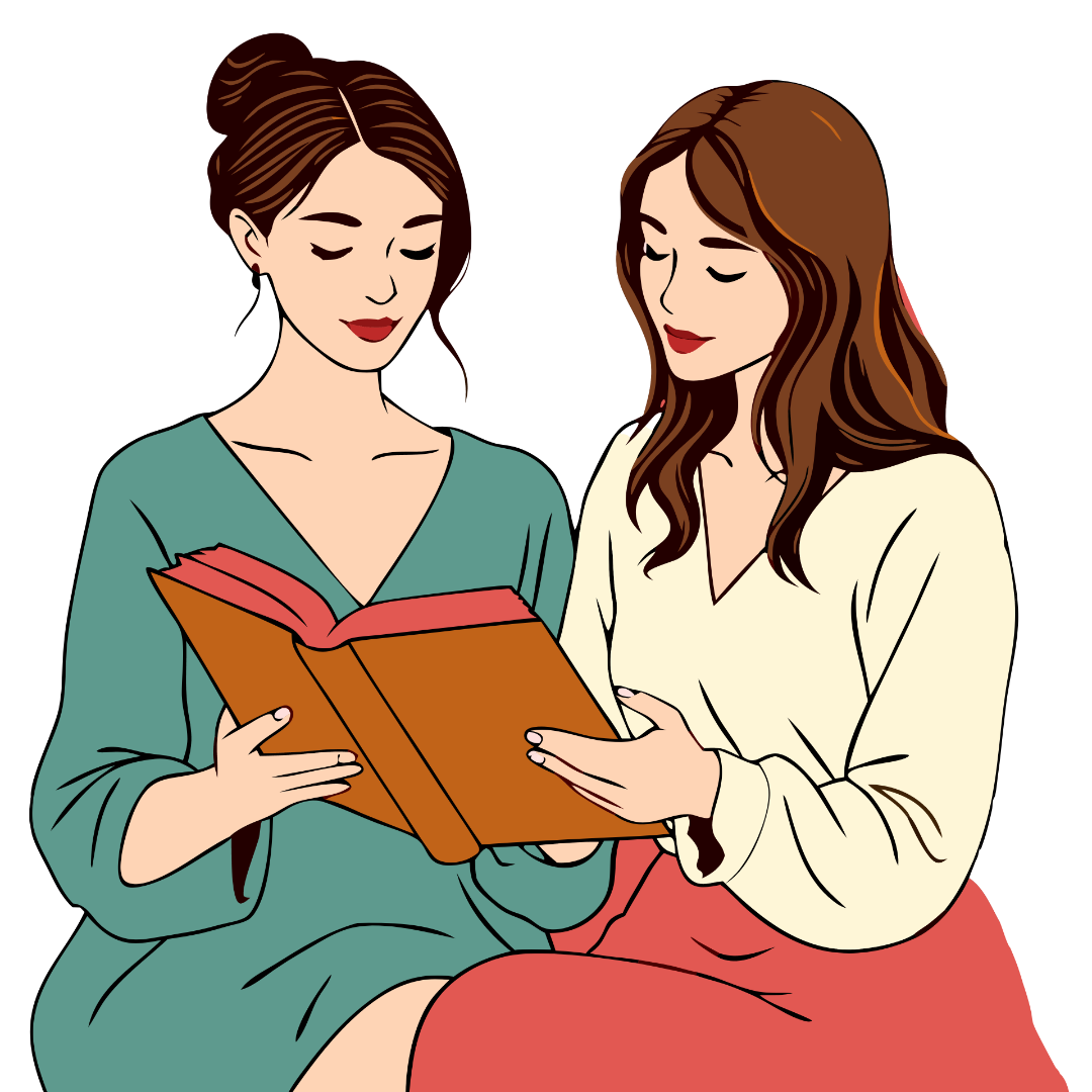 Pretty Women Reading Book | Free Png, Svg, Vector