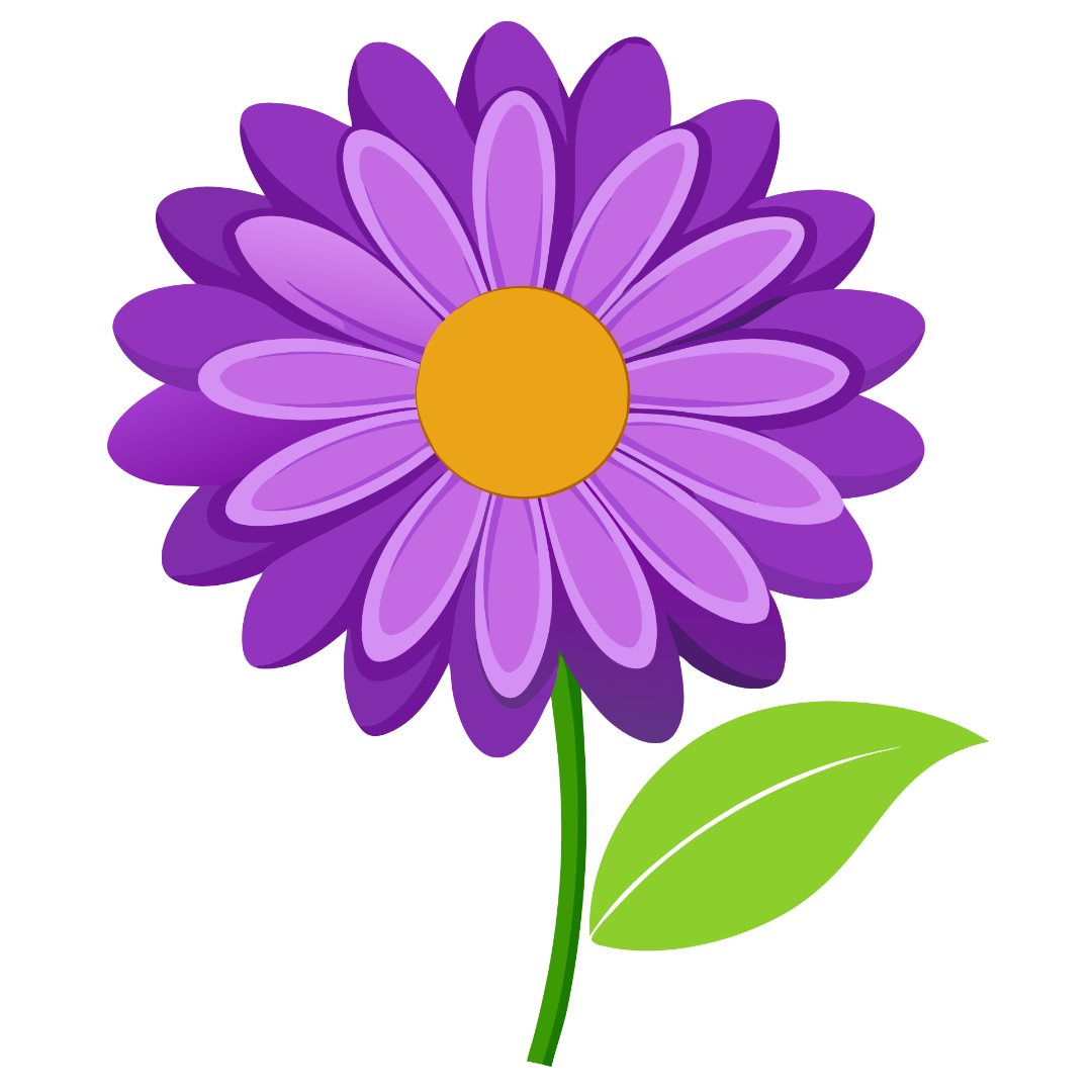 Purple Daisy Flower Clipart | Free Png, Svg, Vector
