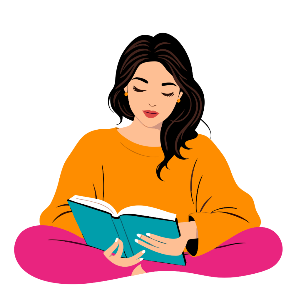 Pretty Women Reading Book | Free Png, Svg, Vector