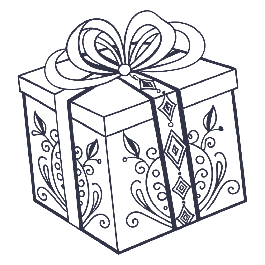 Outline Christmas Present Clipart | Free Png, Svg, Vector