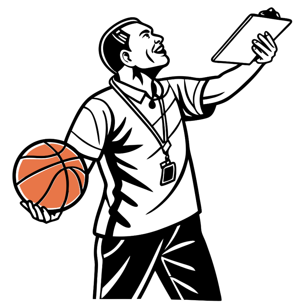 Basketball Coach Clipart Black and White | Free Png, Svg, Vector