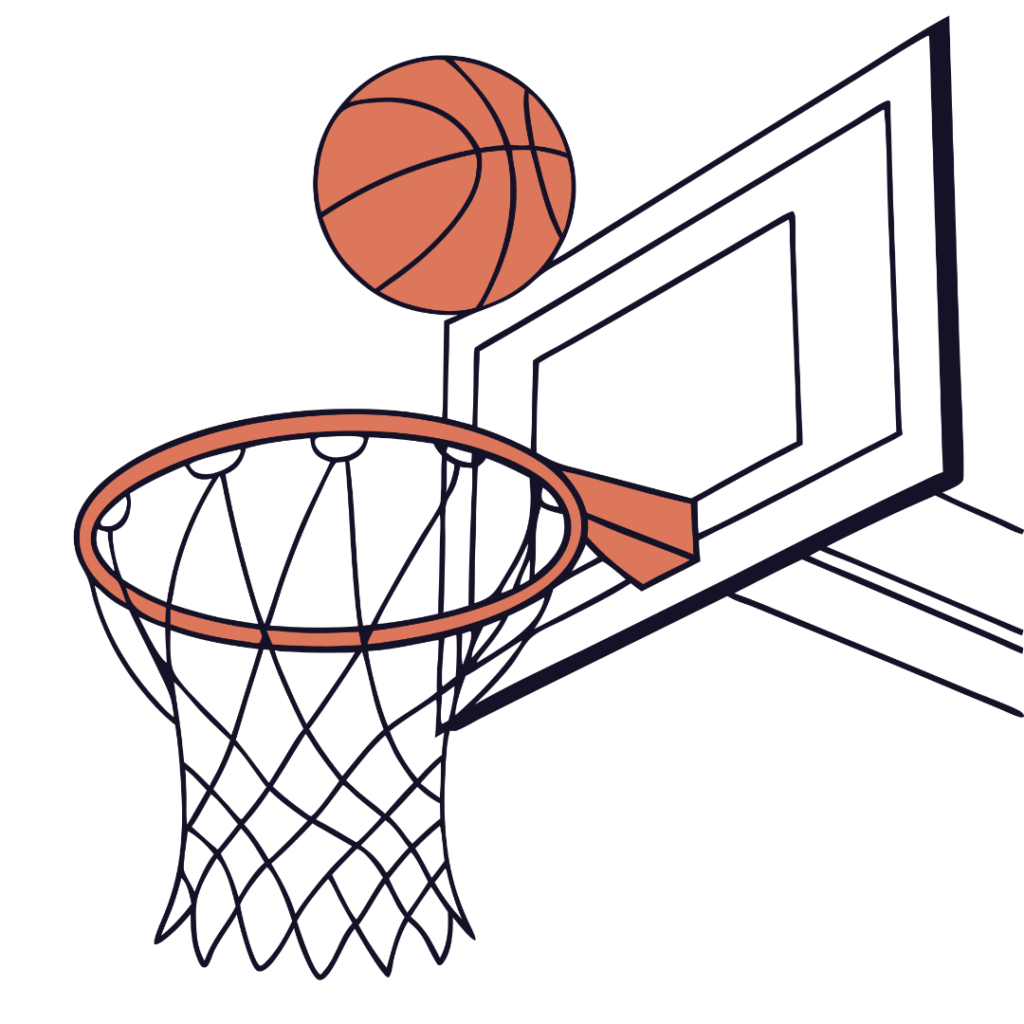 Basketball Net Black and White Clipart | Free Png, Svg, Vector